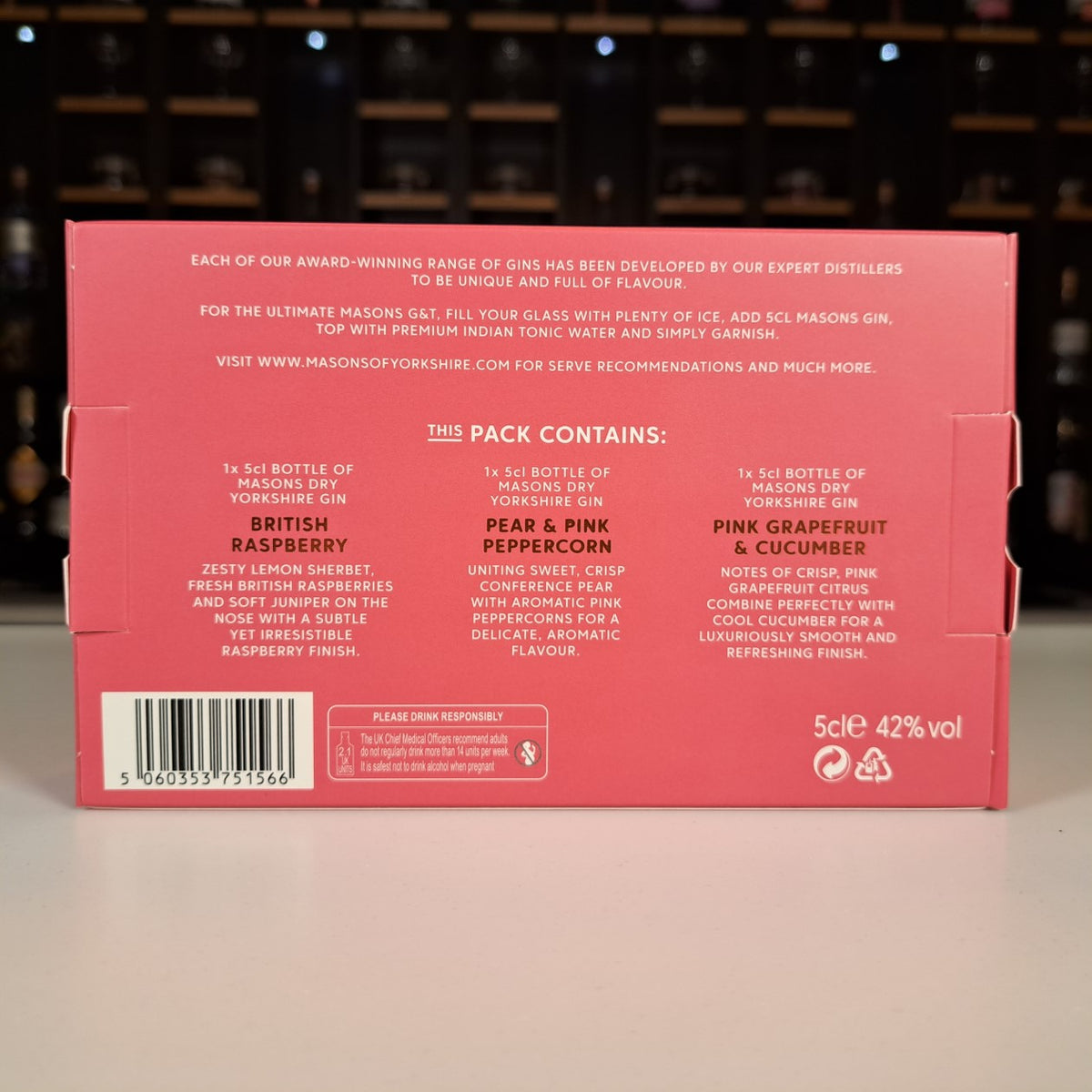 Masons of Yorkshire Pink Gin Miniatures Gift Set (3x5cl) - Masons of ...